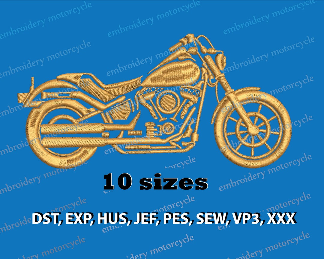 Motorcycle Machine Embroidery Design: Moto Bike Pattern (instant ...