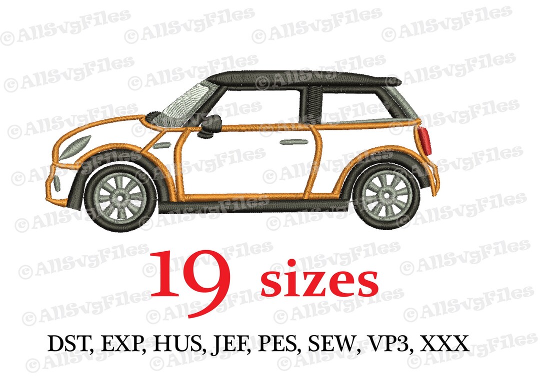 Car Machine Embroidery Design, 2 Door Embroidery Design, Vehicle ...