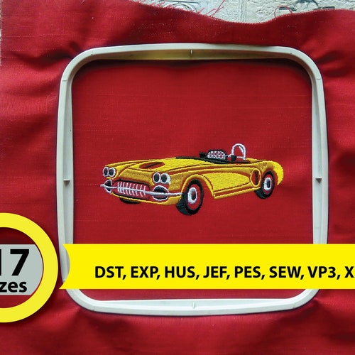 Classic Muscle Car Machine Embroidery Design - Etsy