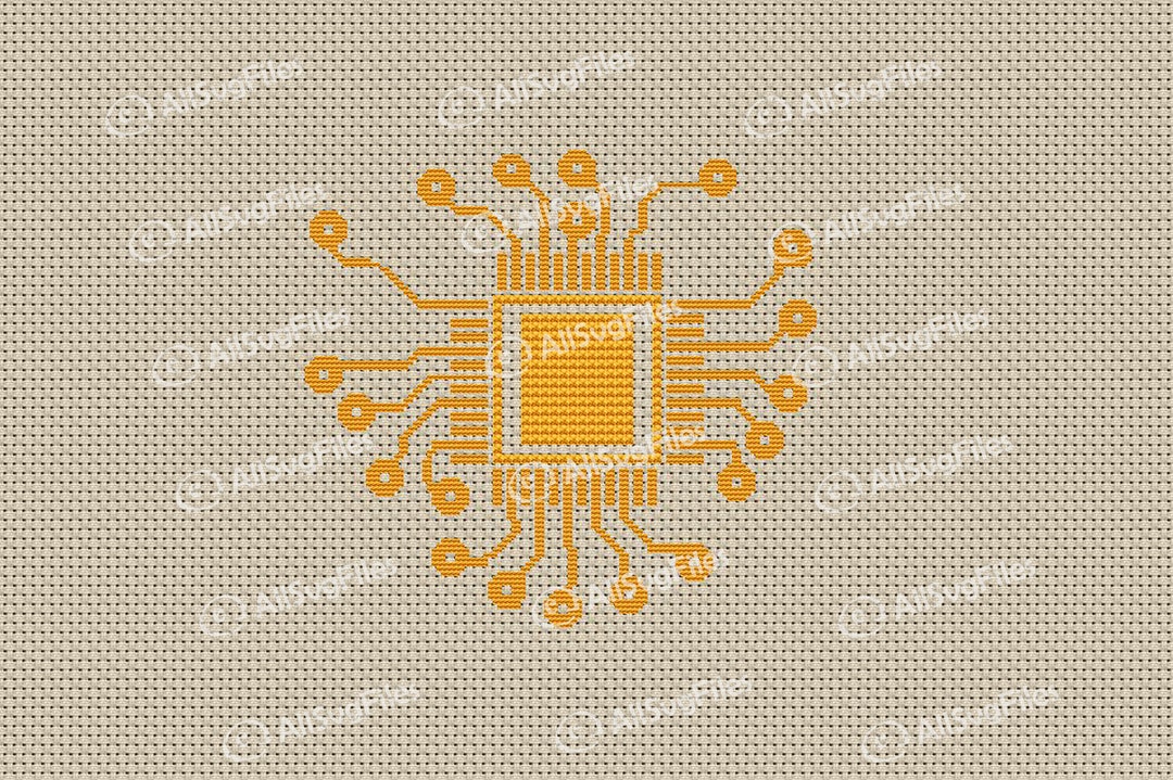 Cross Stitch Pattern, Chip Cross Stitch Pattern, Electronic Chip Cross ...