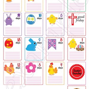 Countdown to Easter, Easter Stickers, Printable Stickers,easter ...