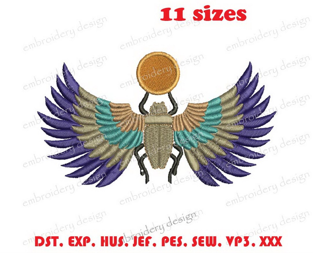 Scarab Machine Embroidery Design, Egyptian Scarab Pattern, Scarab ...