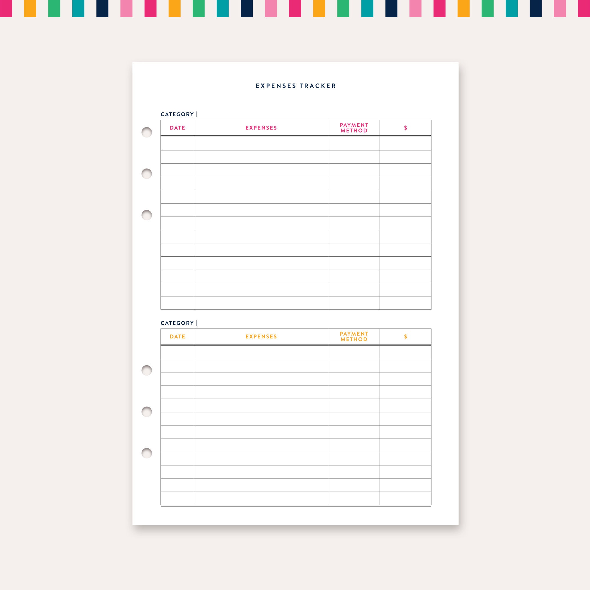 Expenses Tracker A5 Planner Inserts, Expenses Tracker Sheet, Printable ...