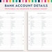 Bank Account Details A5 Planner Inserts, Bank Account Details Sheet ...