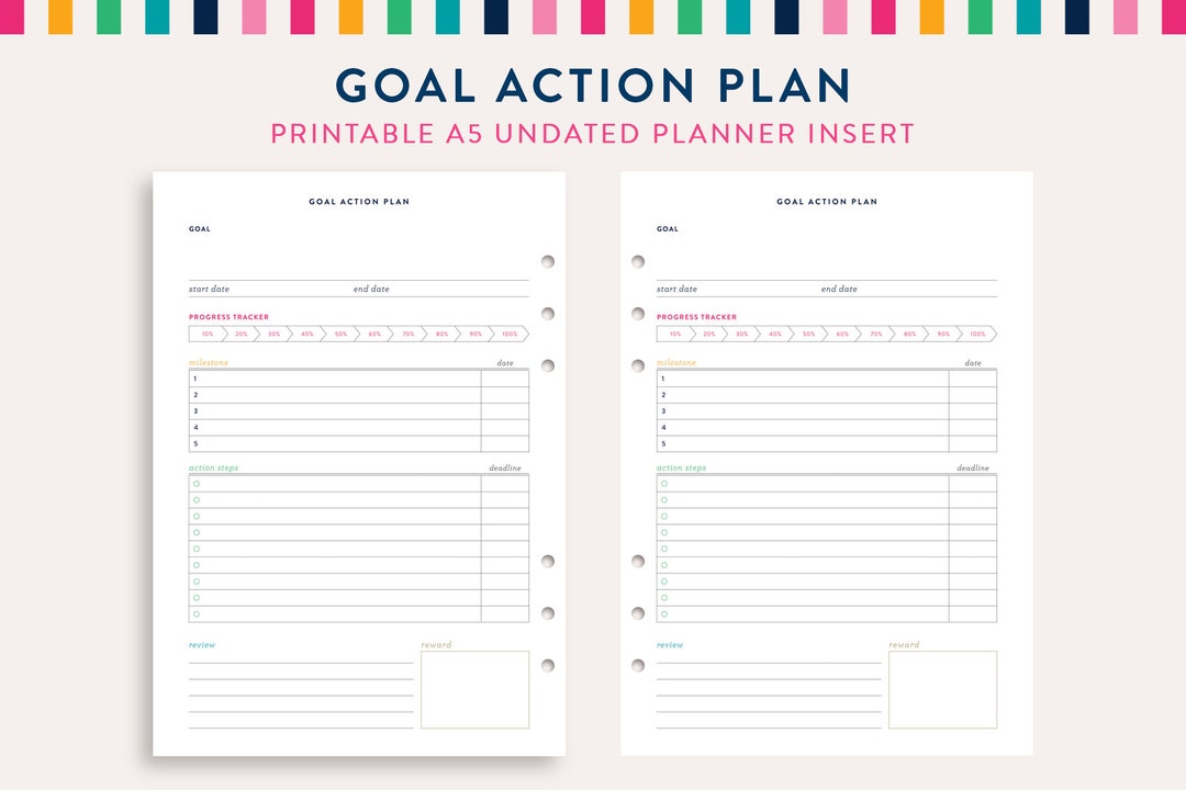 Goal Action Plan A5 Planner Inserts, Goal Action Plan Sheet, Printable ...