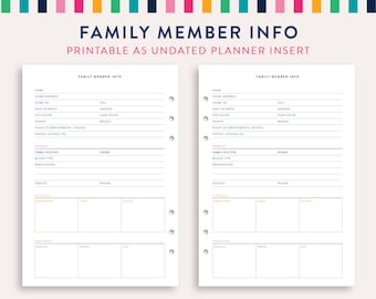 Credit Card Info A5 Planner Inserts, Credit Card Info Sheet, Printable ...