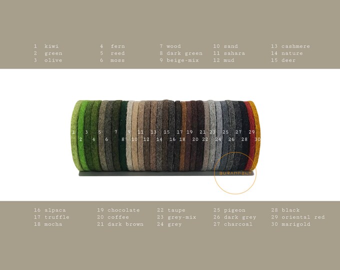 Swatch, 100% Pure Wool, 3mm Wool Felt Swatches, Color Swatch Sample ...