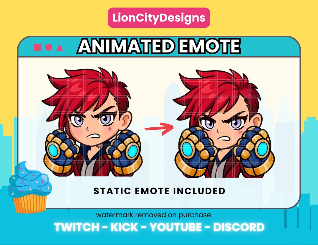 ANIMATED Emote | Vi Stream Emote for Twitch Stream, Kick Stream ...