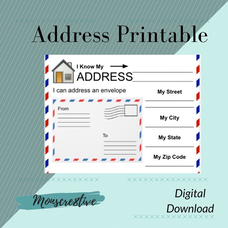 Address Education Printable Homeschool Resources Learning Montessori ...
