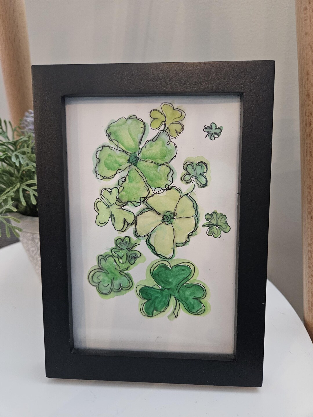 Hand-painted Watercolor 4x6 Shamrocks St. Patrick's Day– Original Art ...