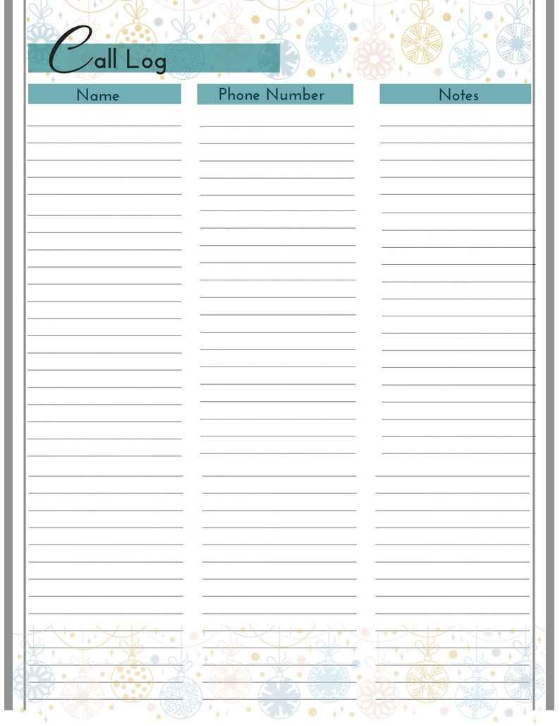 CALL Logblack & Teal Call List to Do List Planner Pages Direct Sales ...