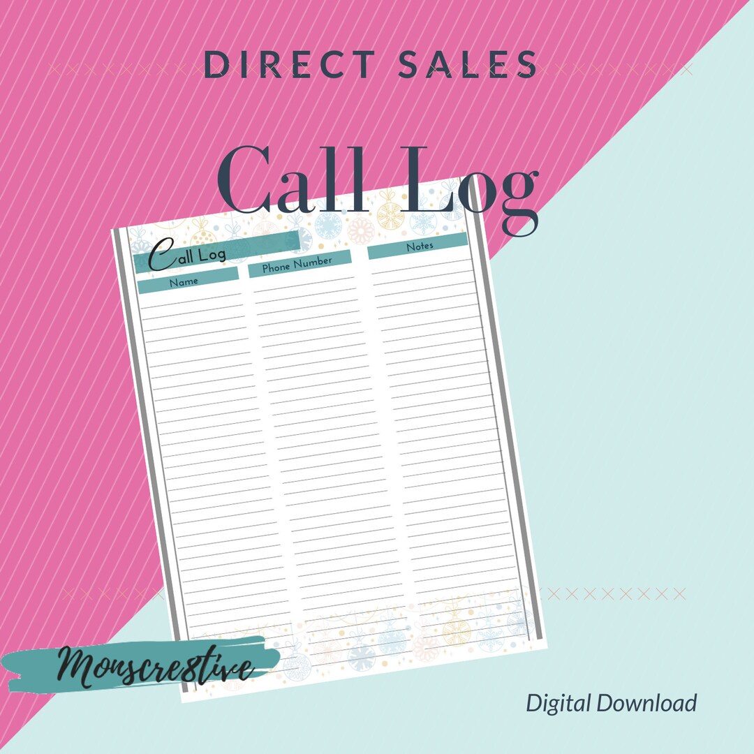 CALL Logblack & Teal Call List to Do List Planner Pages Direct Sales ...