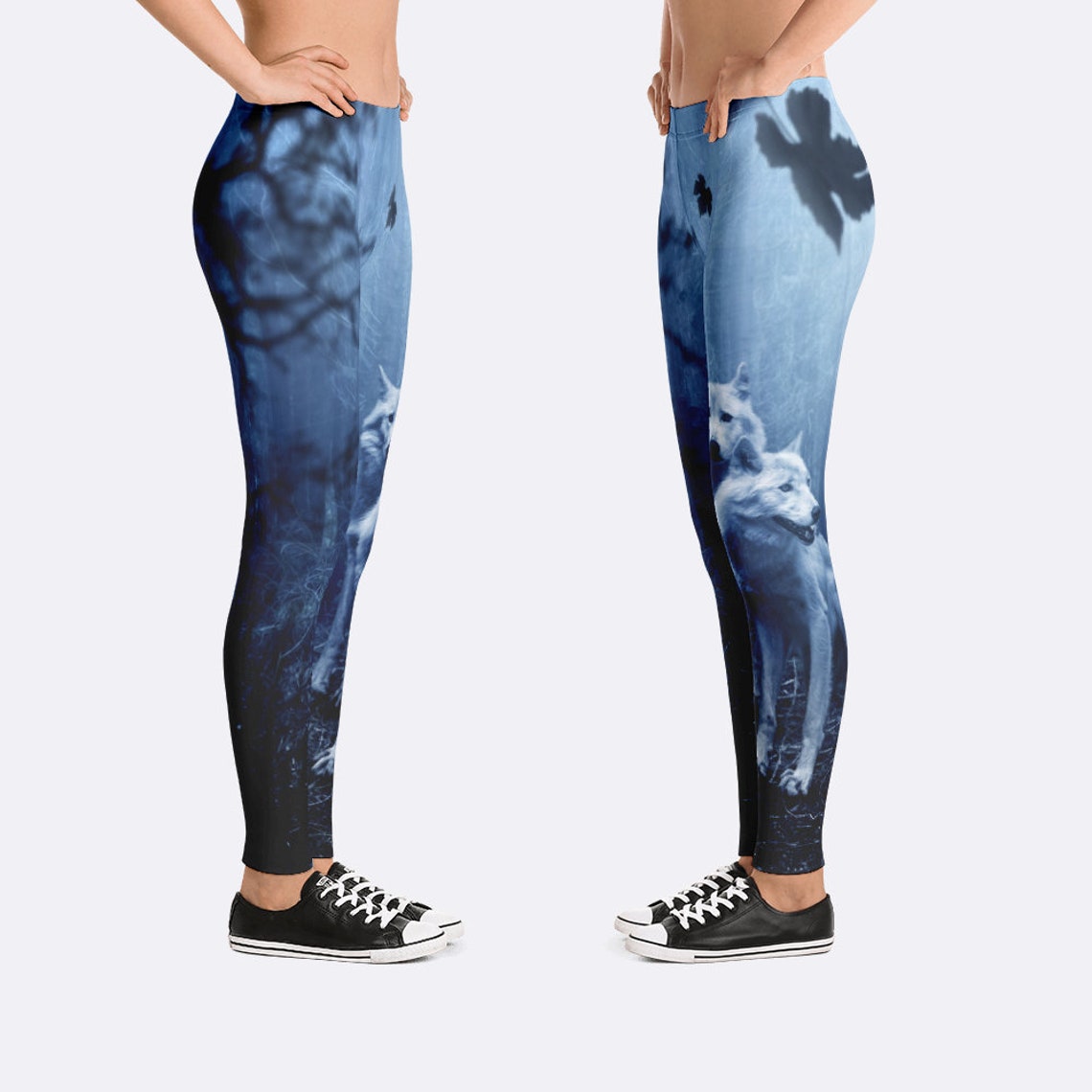 Wolf Leggings Wolf Pants Workout Leggings Nature Leggings - Etsy