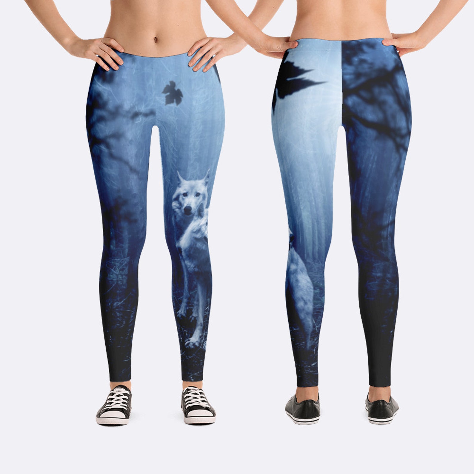 Wolf Leggings Wolf Pants Workout Leggings Nature Leggings - Etsy