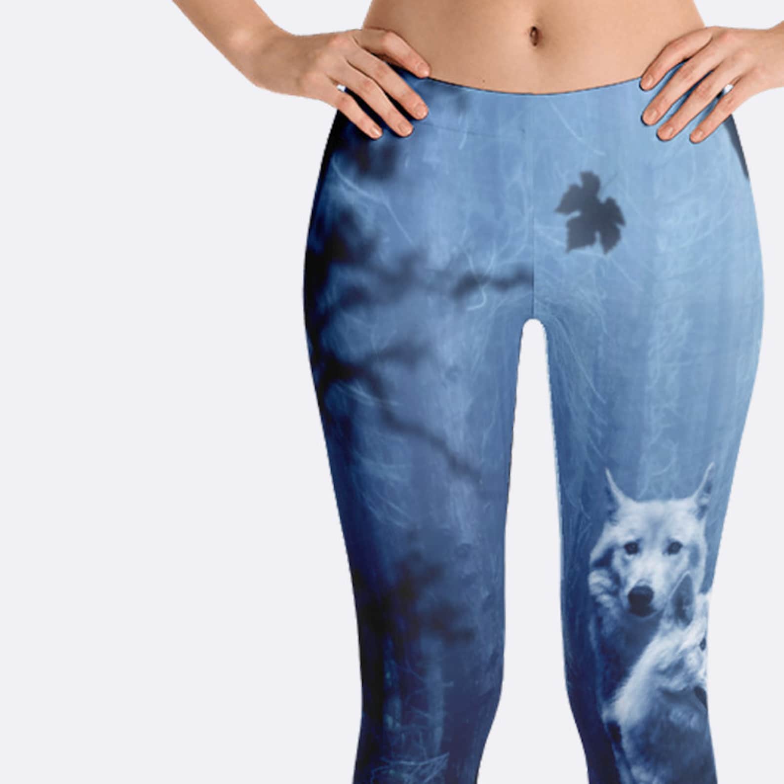 Wolf Leggings Wolf Pants Workout Leggings Nature Leggings - Etsy