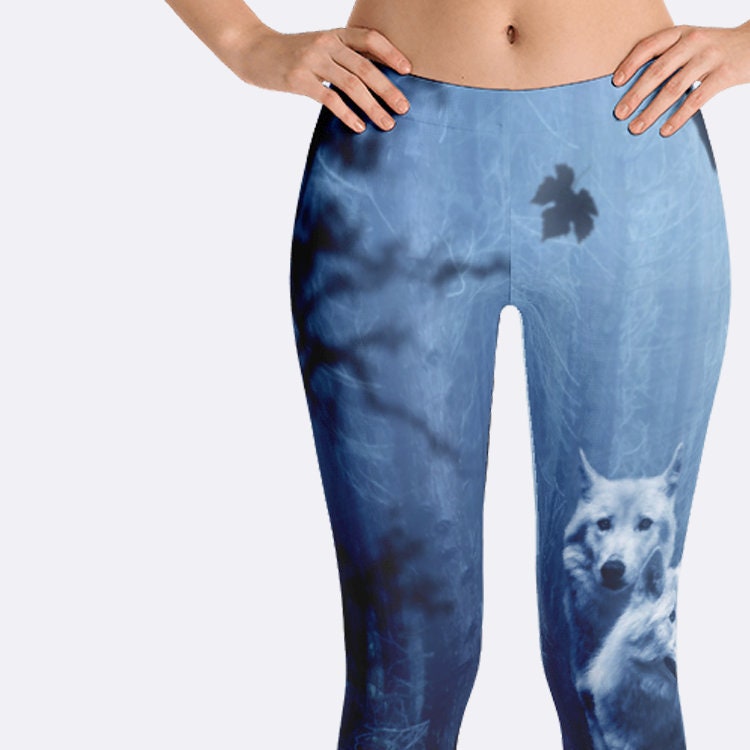 Wolf Leggings Wolf Pants Workout Leggings Nature Leggings - Etsy