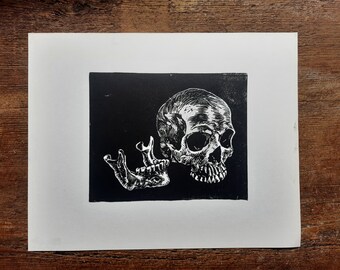 Beaver Skull Print Handmade Linocut Print 8.5 X11 - Etsy Canada