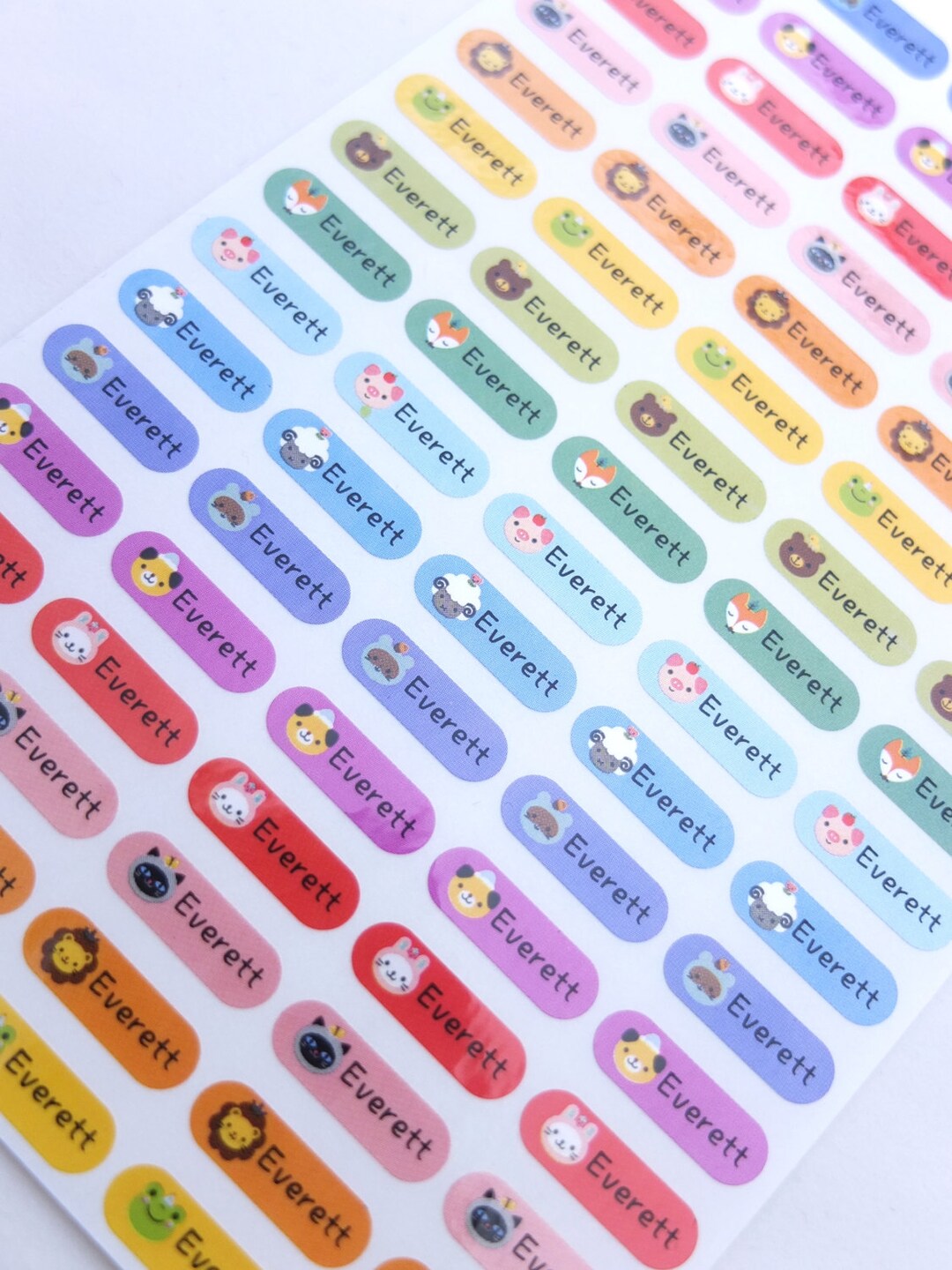 Waterproof ANIMALS NANO SIZE Name Stickers (240 Stickers) - Etsy