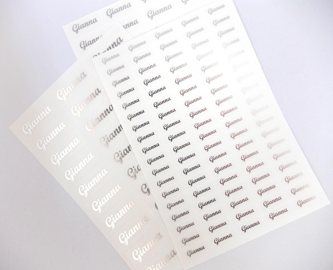 Special Silver Clear Name Stickers (waterproof) - Etsy