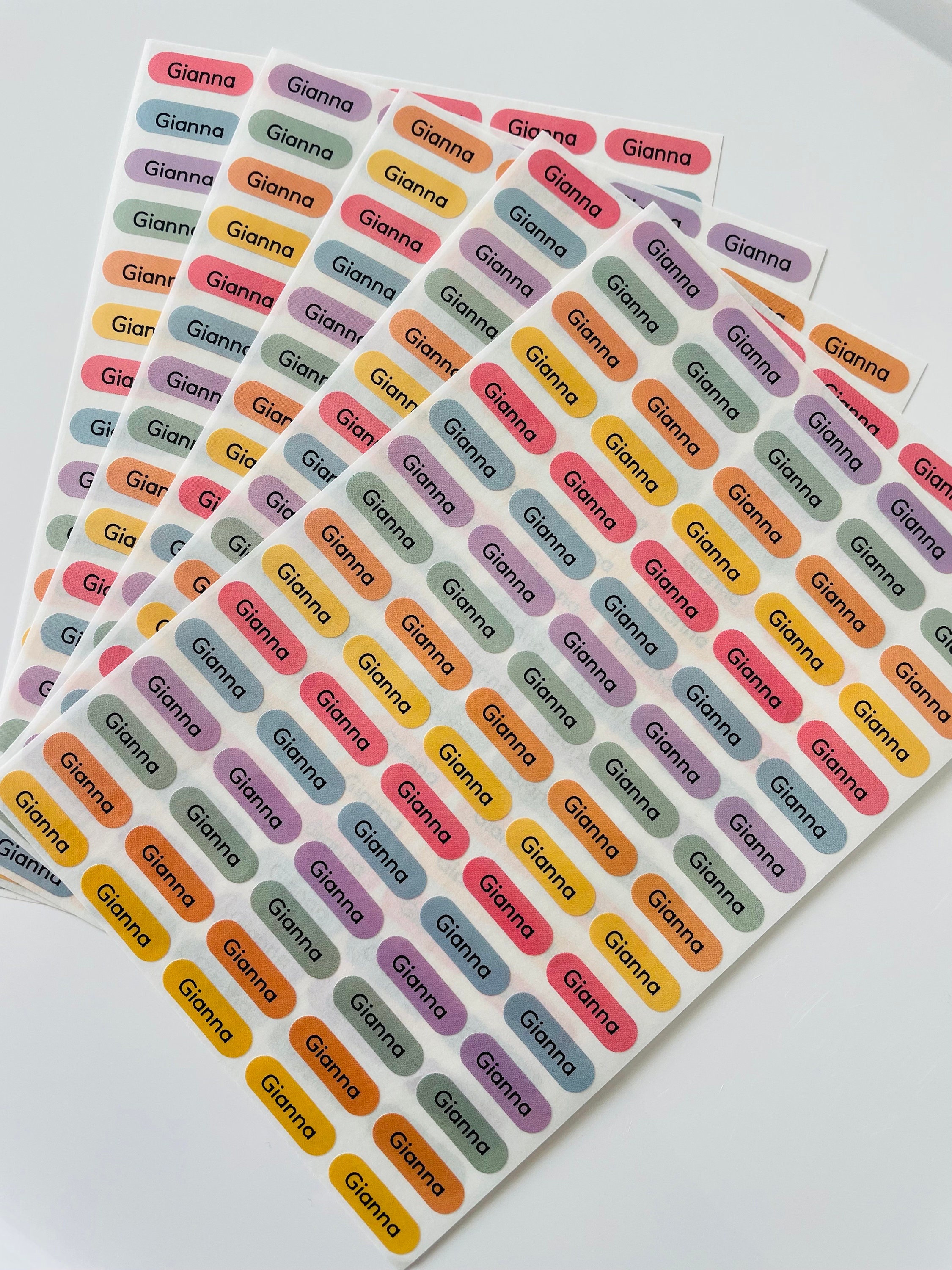 Waterproof Jellybean NANO Size Name Sticker (240 Stickers) - Etsy