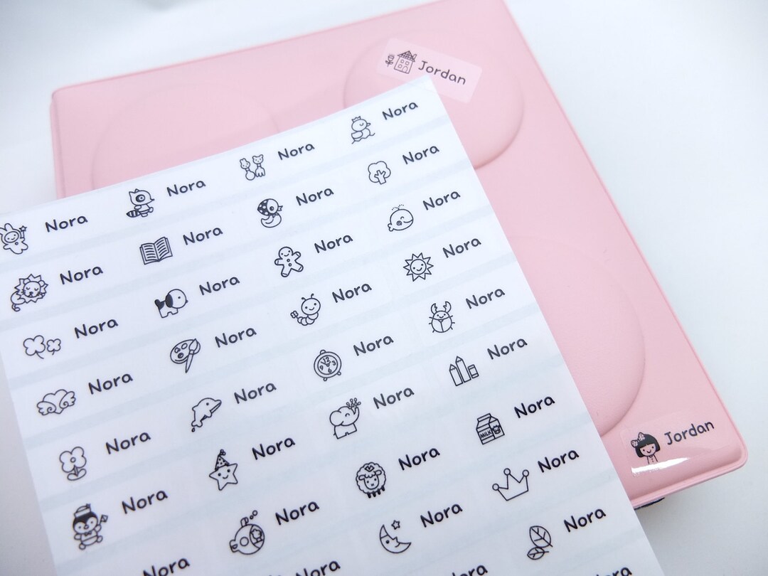 Waterproof CLEAR Name Sticker Small Size MIXED DESIGN (156 Stickers) - Etsy