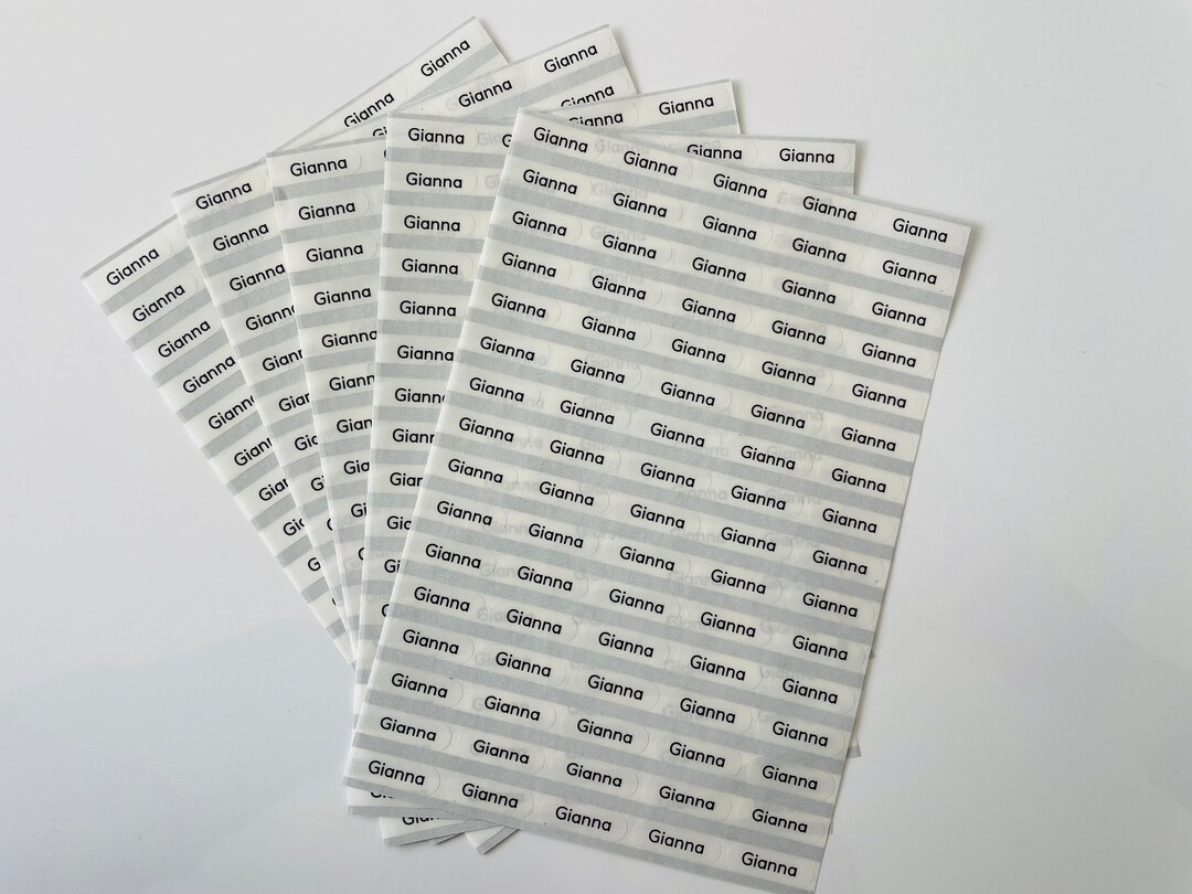 Waterproof CLEAR NANO Size Name Sticker (240 Stickers) - Etsy