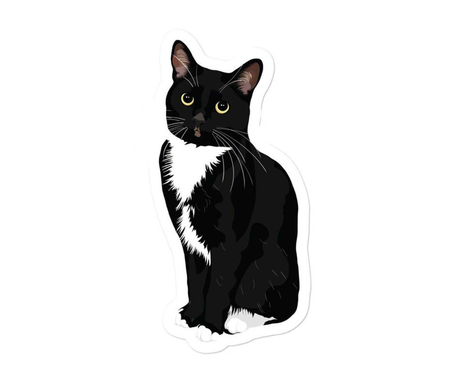Tuxedo Cat Sticker Holographic Cat Vinyl Sticker DIE Cut Cat - Etsy