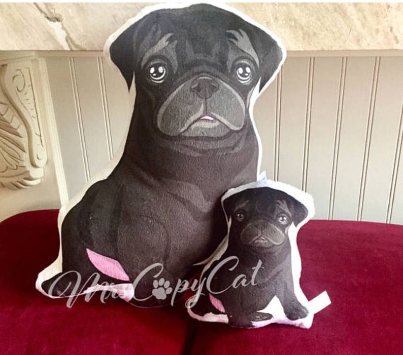 Pug Puppy Plush Pillow Dog Shaped Throw Pillow Hand Drawn - Etsy