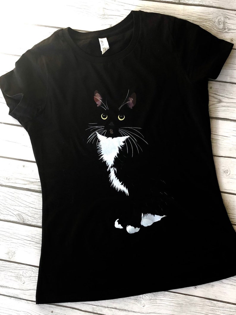 Tuxedo Cat T-Shirt Cat Lover Cat Mom Gift Cool Cat Shirt | Etsy