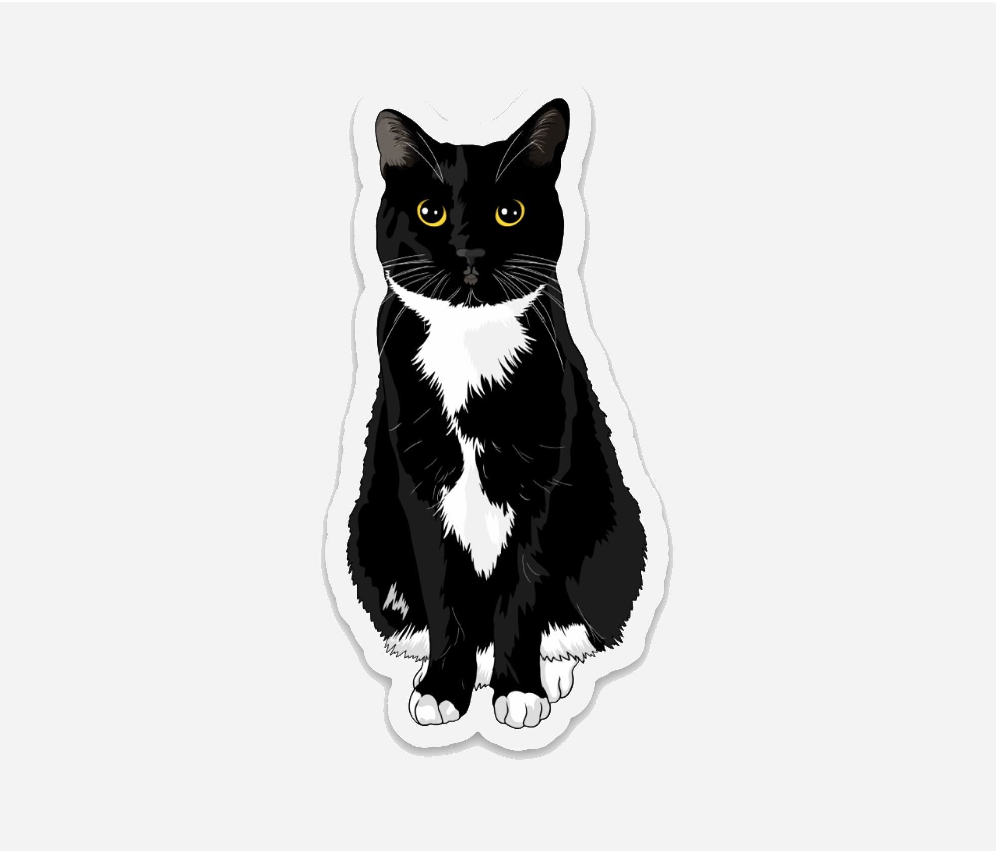 Tuxedo Cat Sticker Cat Vinyl Sticker DIE Cut Cat Sticker - Etsy
