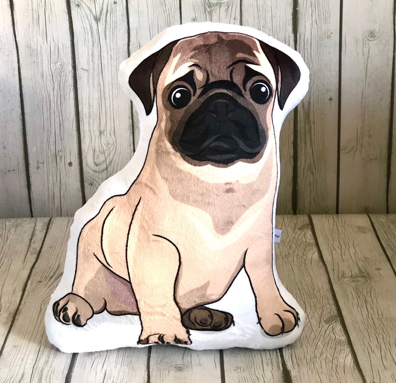 Pug Puppy Plush Pillow Dog Shaped Throw Pillow Hand Drawn - Etsy