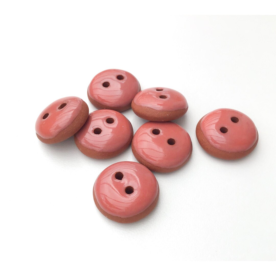 Salmon Pink Ceramic Buttons Terracotta Clay Buttons Coral - Etsy