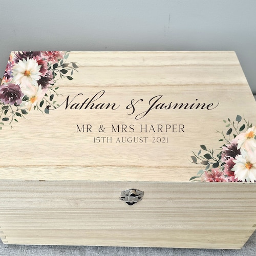 Personalised Wedding Keepsake Memory Box for Couple - Etsy