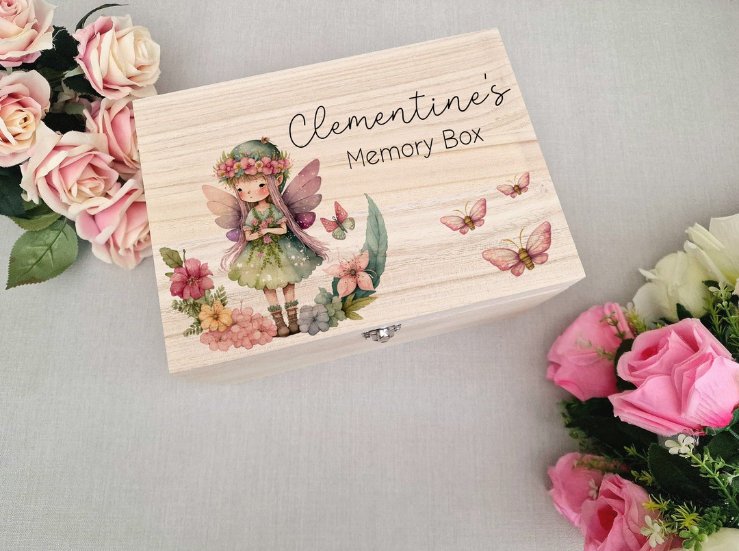 Wooden Personalised Girl Keepsake Memory Box, Birthday Keepsake Box ...
