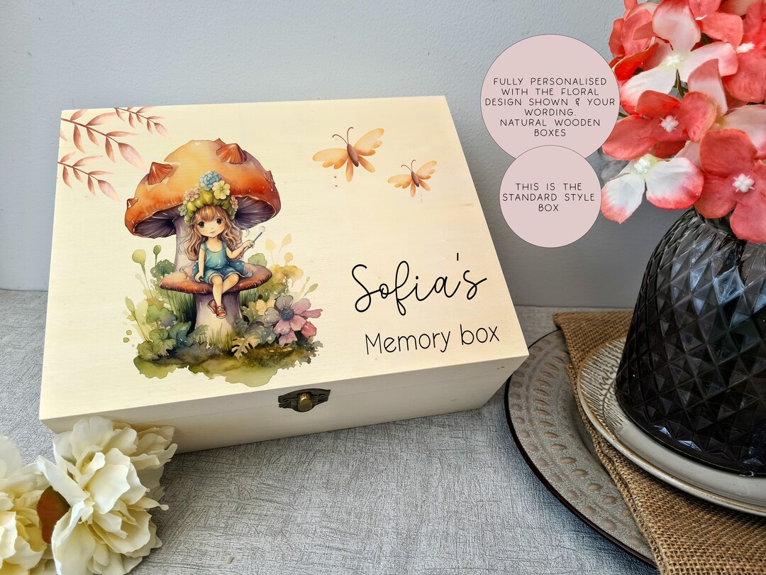 Wooden Personalised Girls Fairy Keepsake Memory Box Birthday - Etsy
