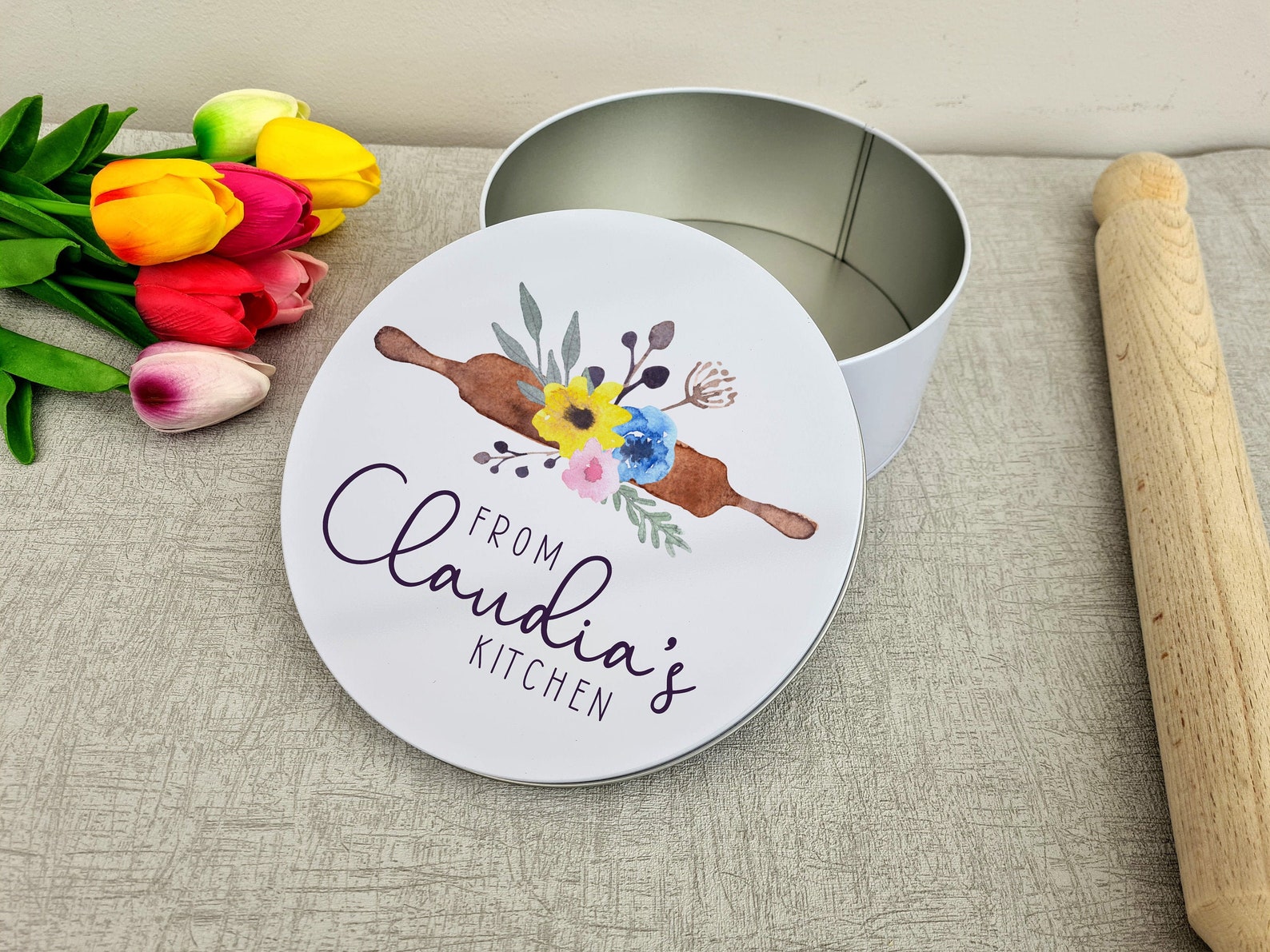 From the Kitchen of Personalised Cake Tin Personalised Baking | Etsy UK