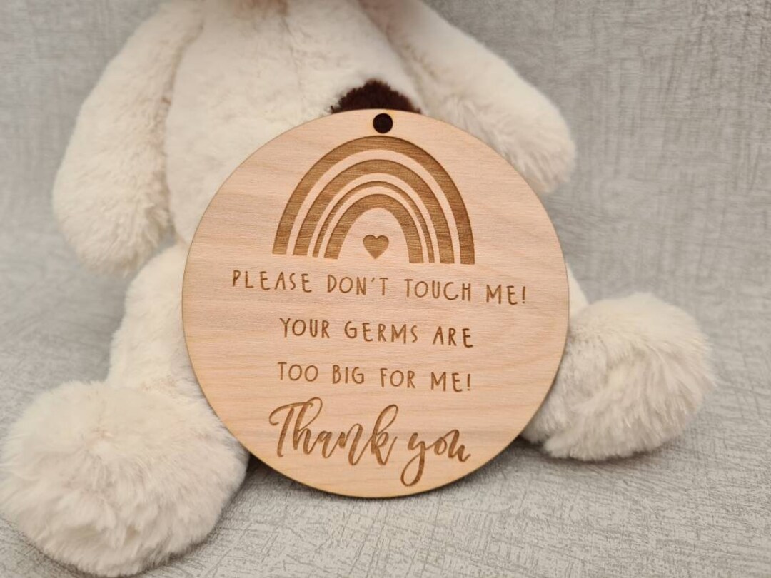 Engraved Brand New Don't Touch Plaque, Do Not Touch Baby Sign, Wooden ...