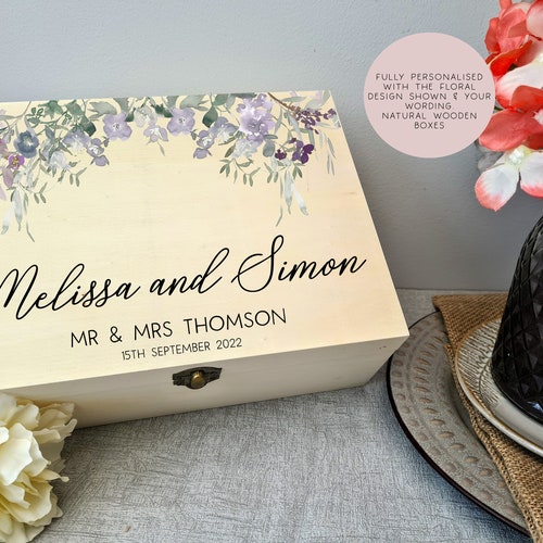 Personalised Wooden Wedding Keepsake Box Engraved Wedding - Etsy