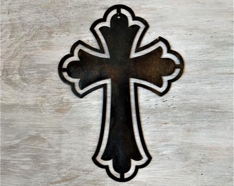 Cross Butterfly Recycled Steel Decor Custom Metal Cross - Etsy