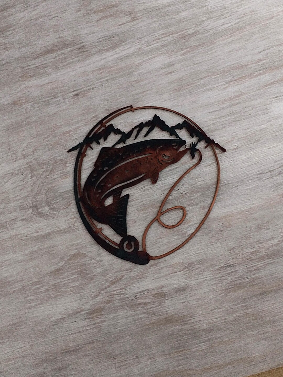 Trout Metal Wall Art, Fly Fishing Sign, Gift for Fisherman, Trout ...