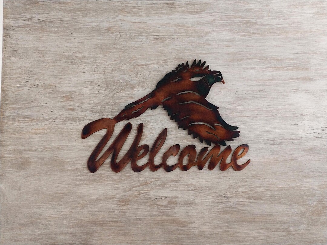 Pheasant Welcome Sign, Ringneck Pheasant, Pheasant Metal Sign, Pheasant ...