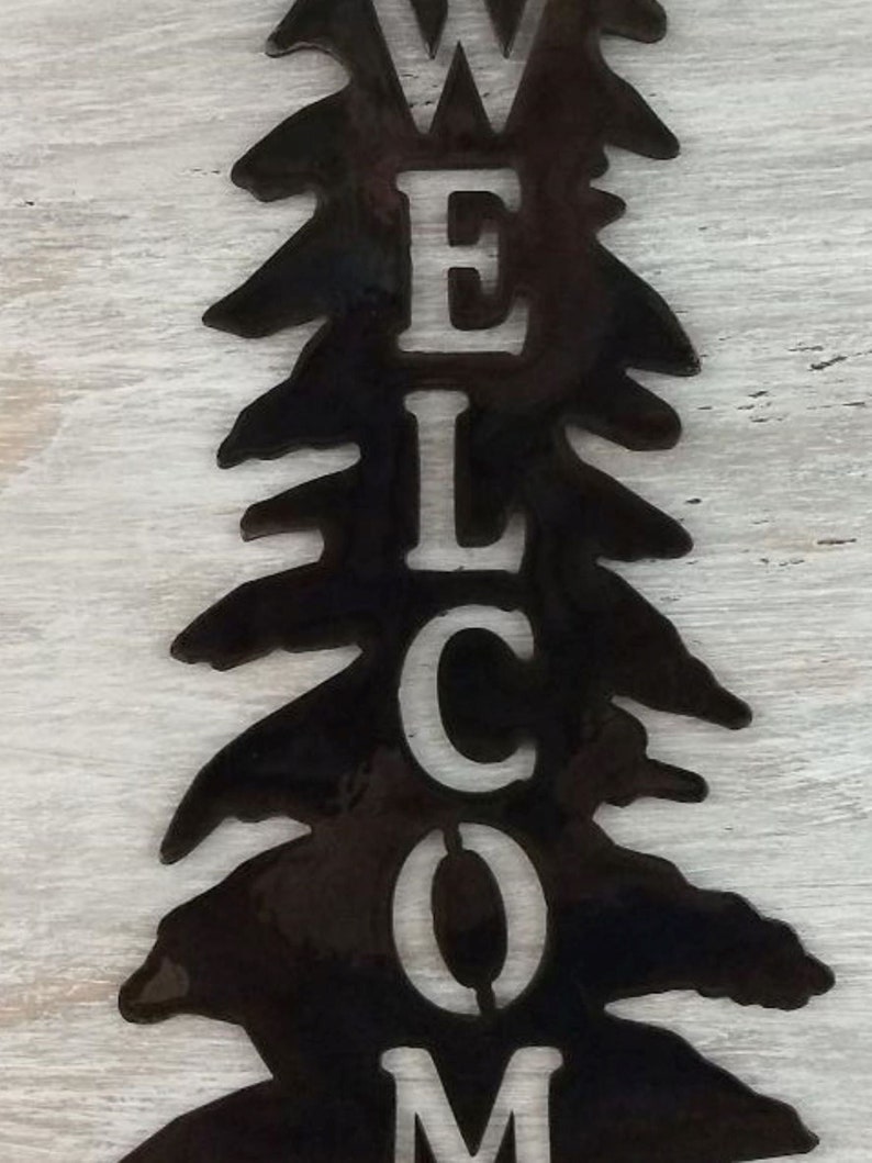 Metal Welcome Sign Pine Tree Welcome Sign Rustic Welcome - Etsy