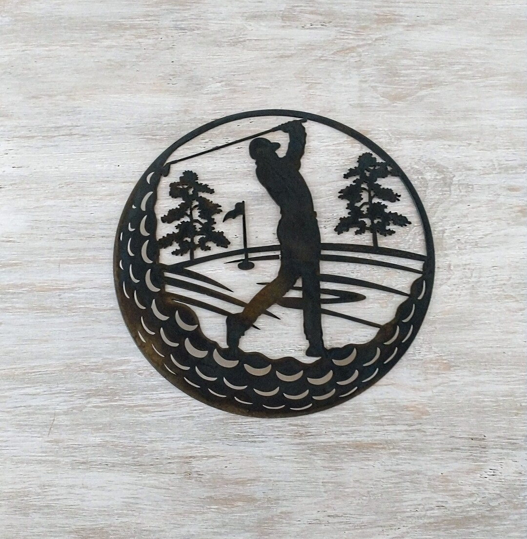Metal Golfer Wall Art, Golf Sign, Gift for Golfer, Man Cave Decor, Bar ...