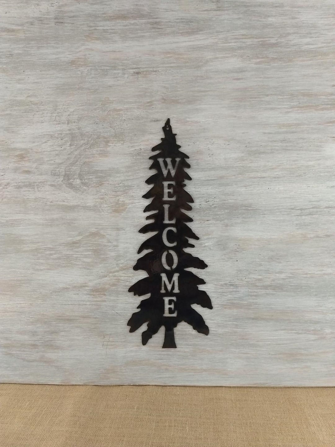 Metal Welcome Sign, Pine Tree Welcome Sign, Rustic Welcome Sign, Cabin ...