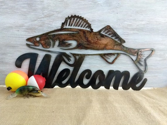 Walleye Welcome Sign Metal Walleye Decor Gift for Fisherman - Etsy