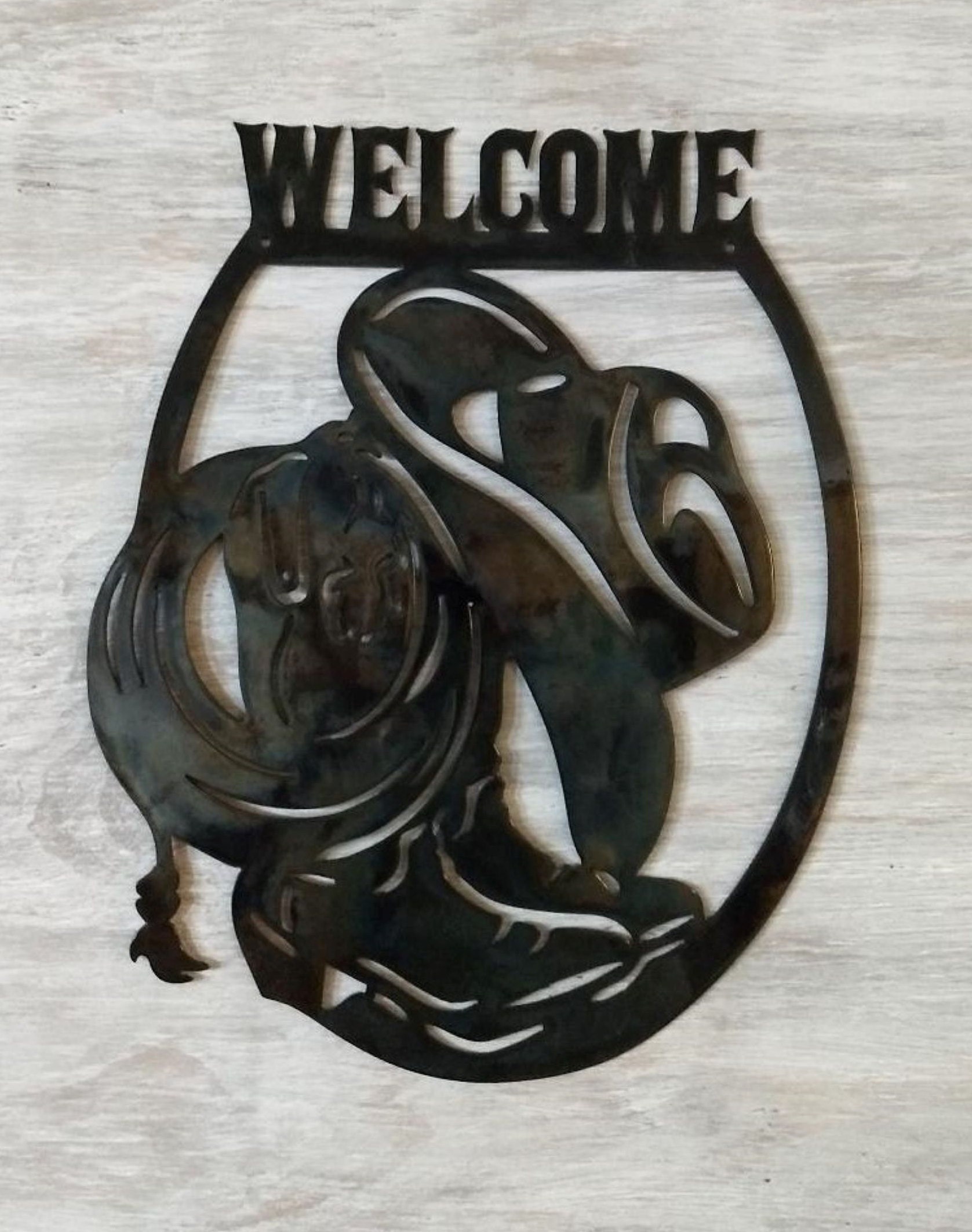 Western Welcome Sign Western Wall Art Metal Welcome Sign | Etsy