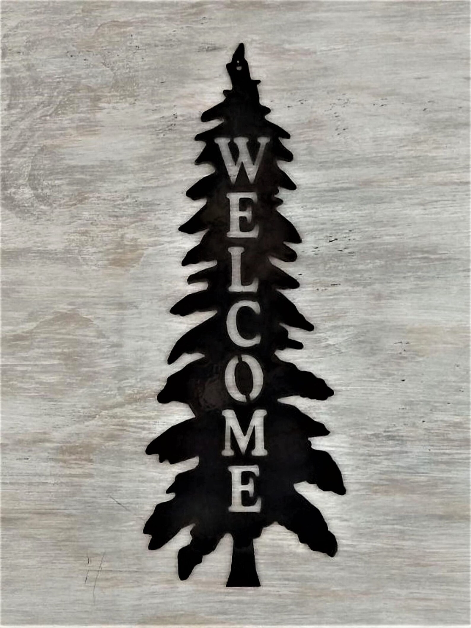 Metal Welcome Sign Pine Tree Welcome Sign Rustic Welcome - Etsy