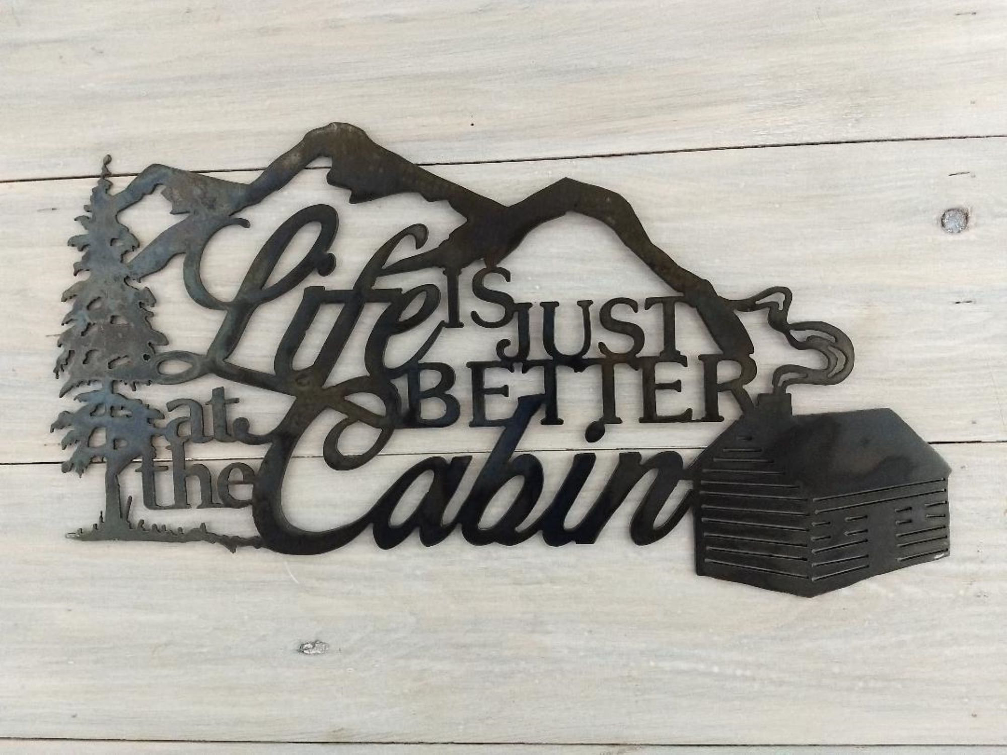 Cabin Wall Art Mountain Home Sign Life is Better Sign Cabin | Etsy