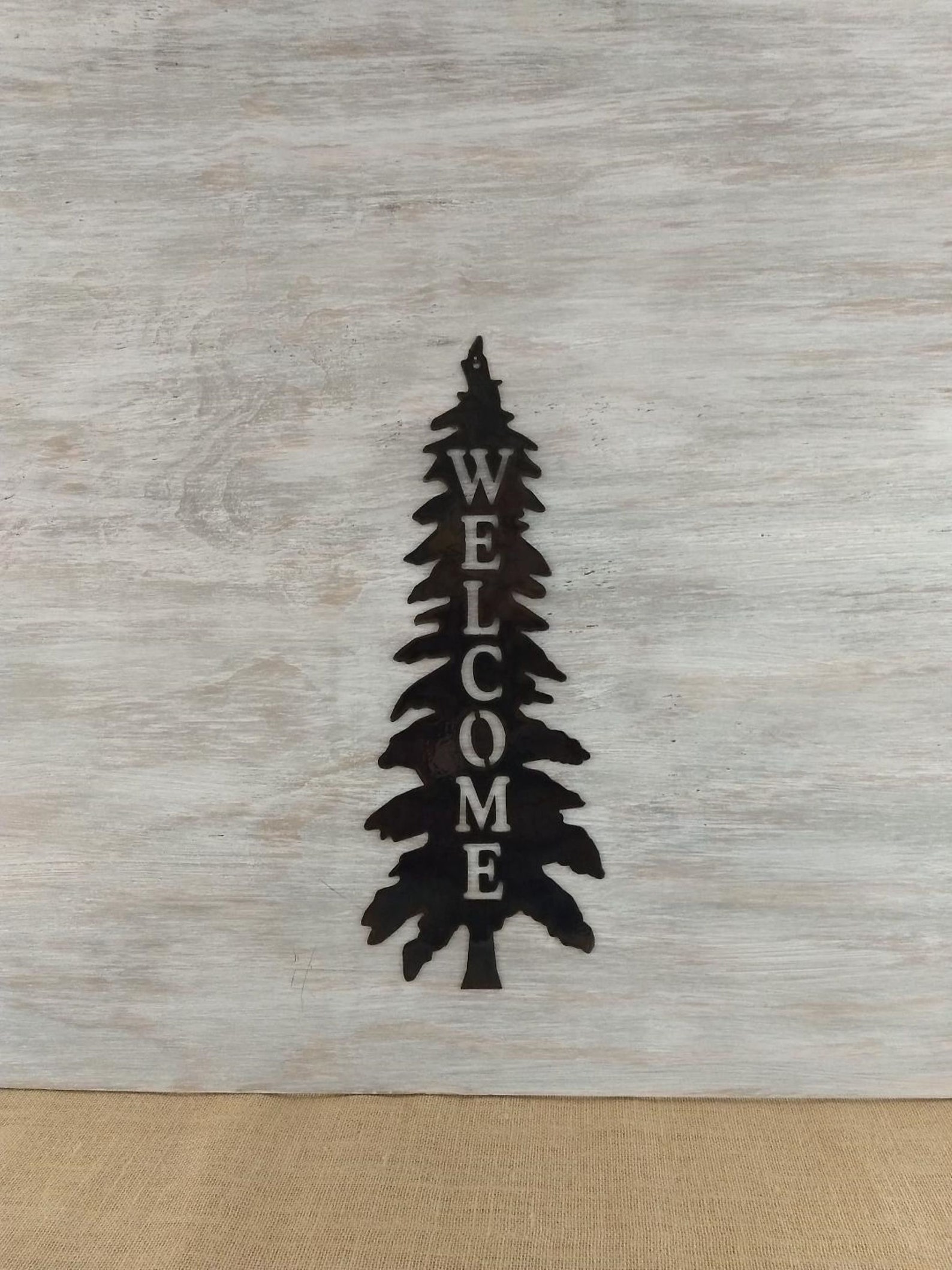 Metal Welcome Sign Pine Tree Welcome Sign Rustic Welcome - Etsy