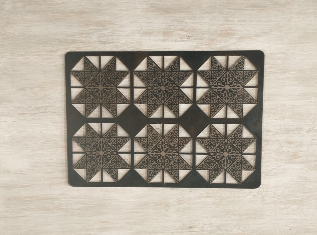 Antiqued Metal Quilt Pattern Wall Art: Farmhouse Decor - Etsy